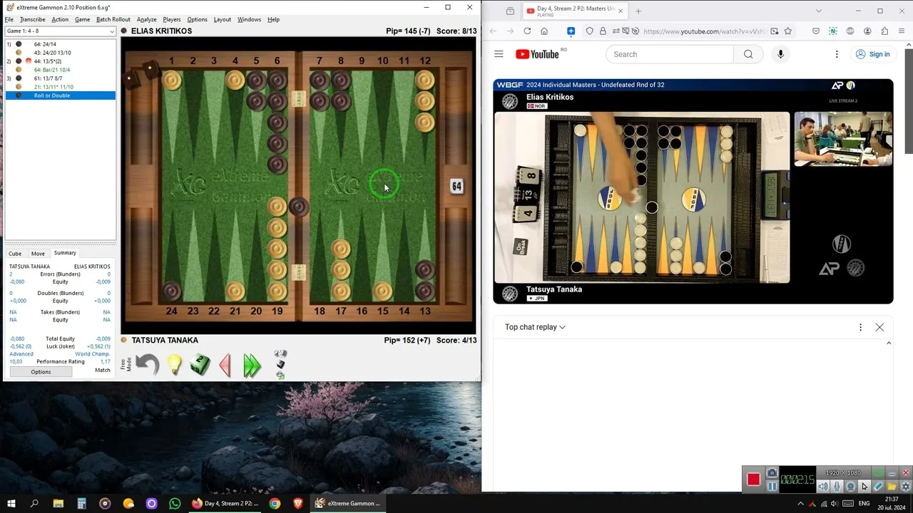 Backgammon Match Transcription (with eXtreme Gammon) Tutorial ...